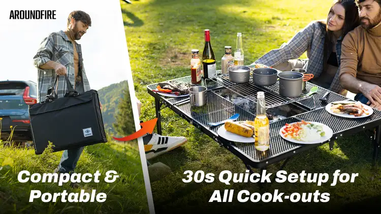 AroundFire: The Portable Grill Table Fire Up Any Gathering